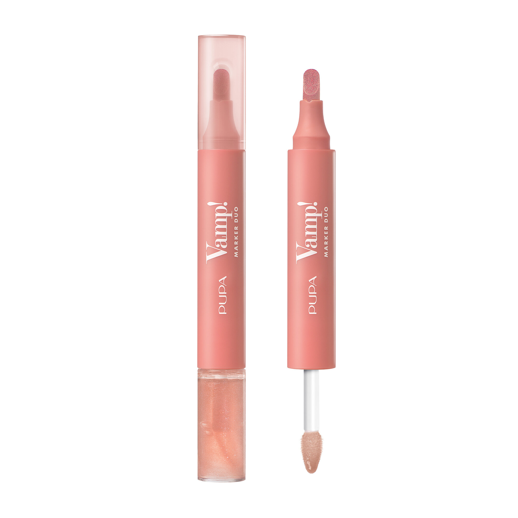 PUPA VAMP MARKER DUO Маркер и блеск для губ Холодный розовый