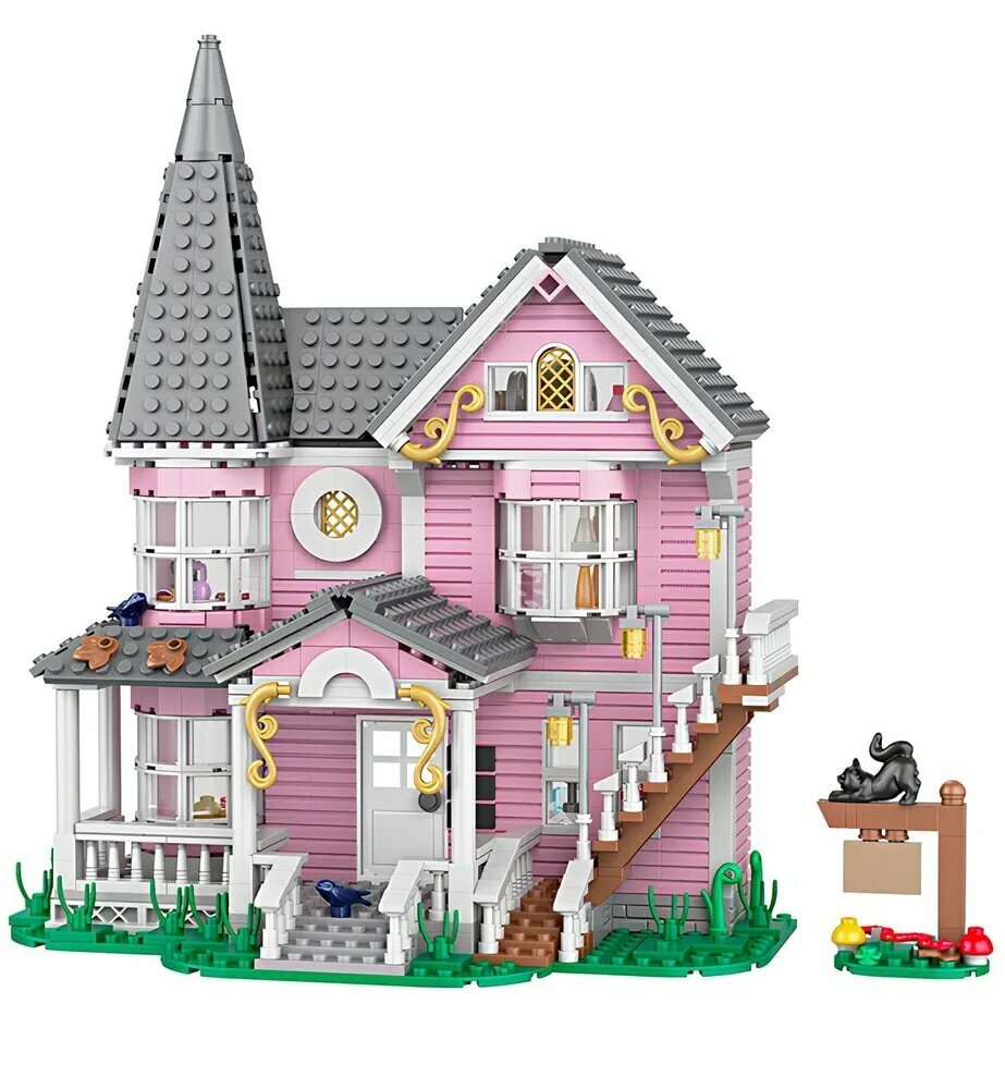 Конструктор Коралина Розовый дворец / Coraline Pink Palace совместим с конструкторами лего (958 детали, пакет) 38003