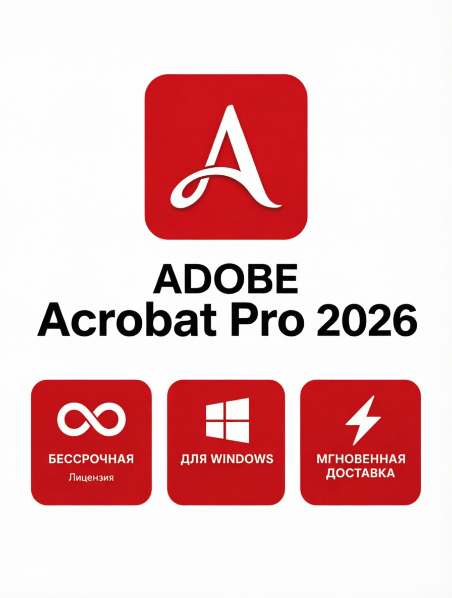 Adobe Acrobat Pro 2026, для Windows, бессрочная лицензия, русский язык