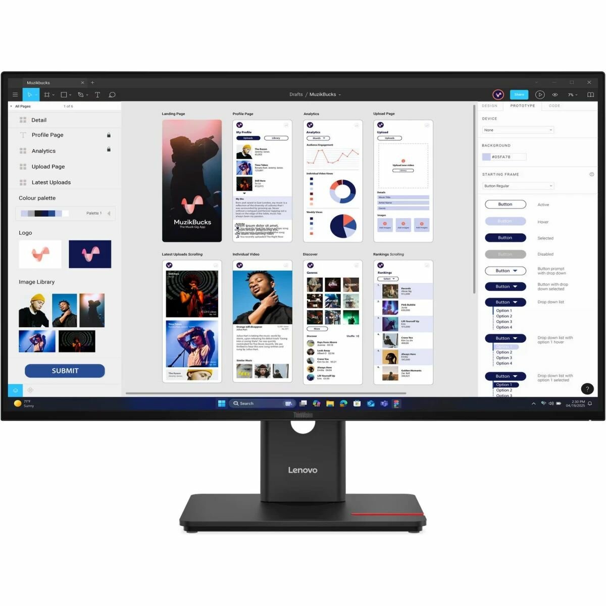 Lenovo 31.5 Монитор 64B0GAR1CB IPS, 3840x2160, 60 Гц