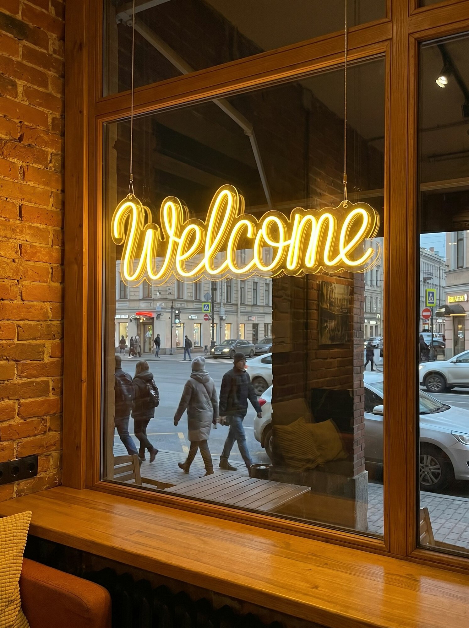 Неоновая вывеска "welcome" 79х24см, неоновая надпись, LED светильник