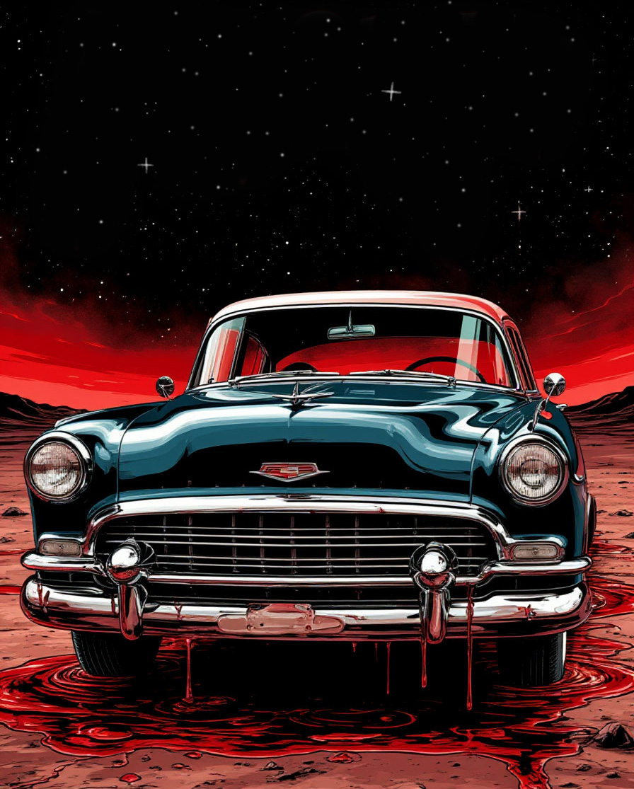 Интерьерная картина на холсте на подрамнике 40х50 машина Chevrolet Bel Air