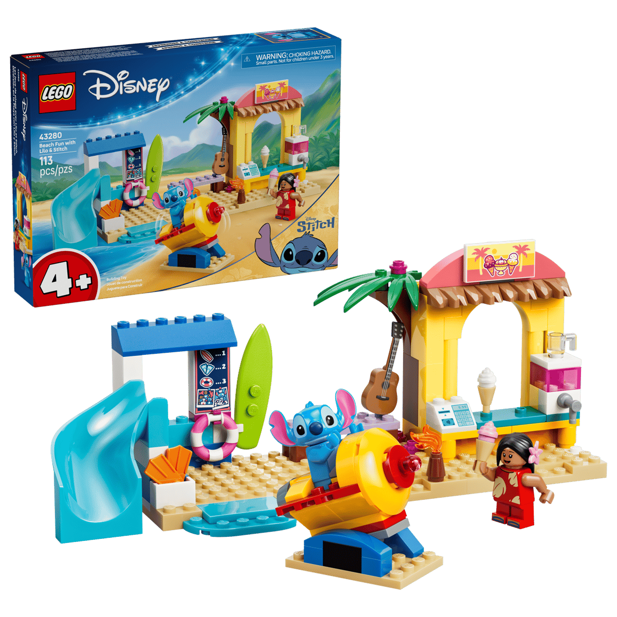 Конструктор LEGO Disney 43280 Веселье на пляже с Лило и Стичем, 113 дет.
