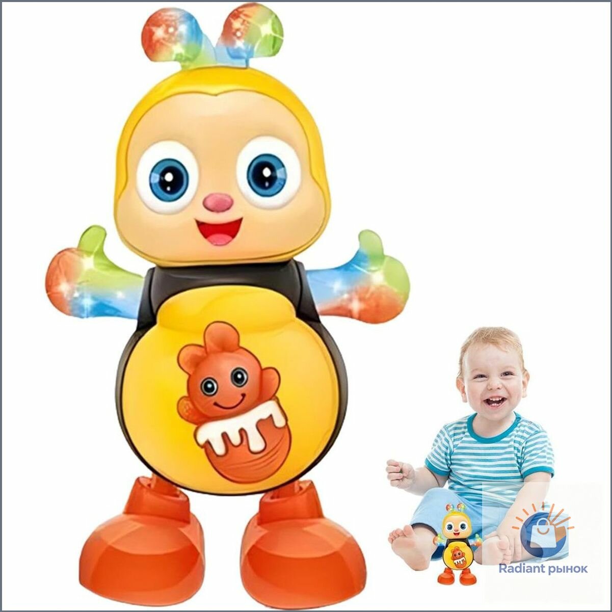 Электронная игрушка-пчела с музыкой, светом и движением