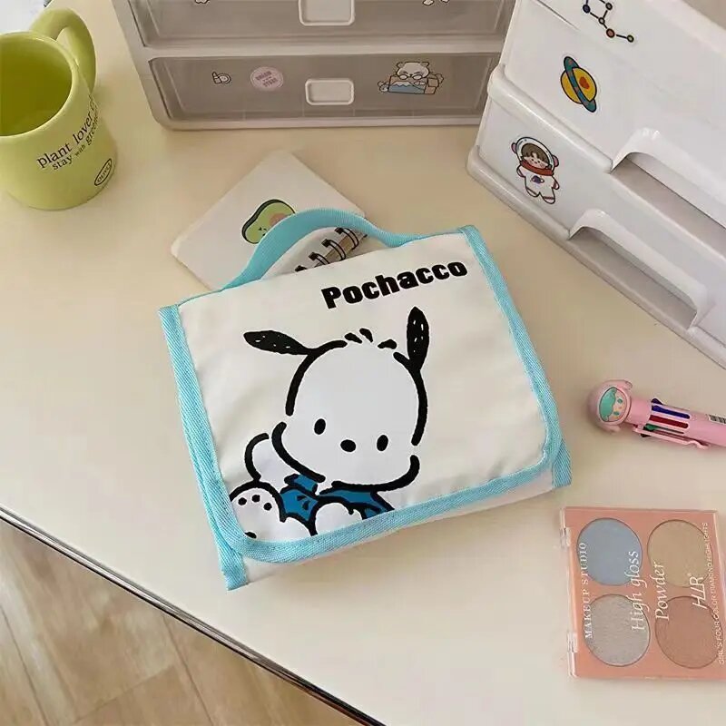 MINISO Милая портативная дорожная косметичка, подарок для девочки - Hello Kitty Kuromi Stitch KT Cat Cartoon Makeup Bag, милый подарок для девочек,