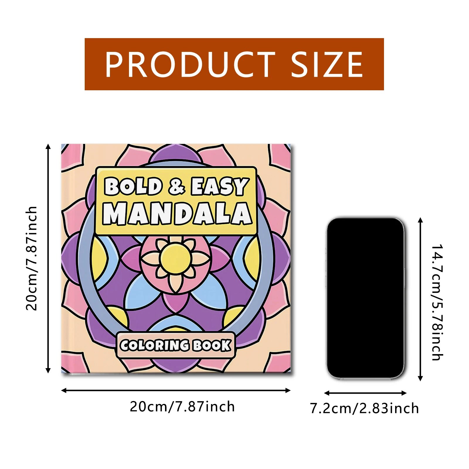 Книга-раскраска BOLD & EASY MANDALA 24 страницы