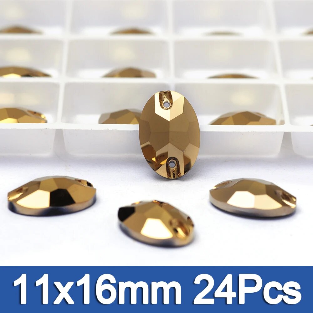 PUBRILEX Aurum стразы для пошива Oval 11x16mm 24Pcs