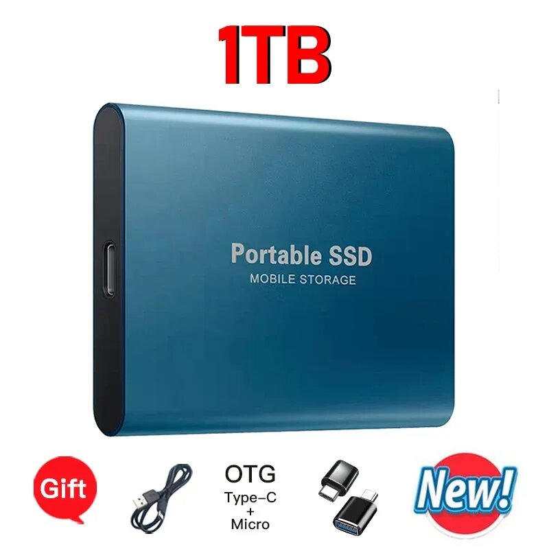Портативный SSD 1TB, USB 3.1 Type-C