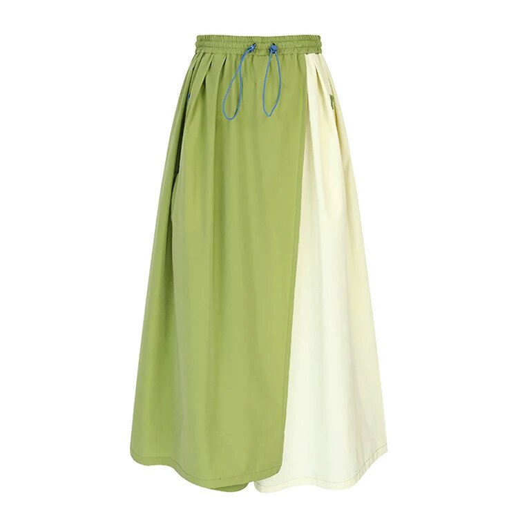 ELFSACK женские широкие брюки с цветными вставками M, green