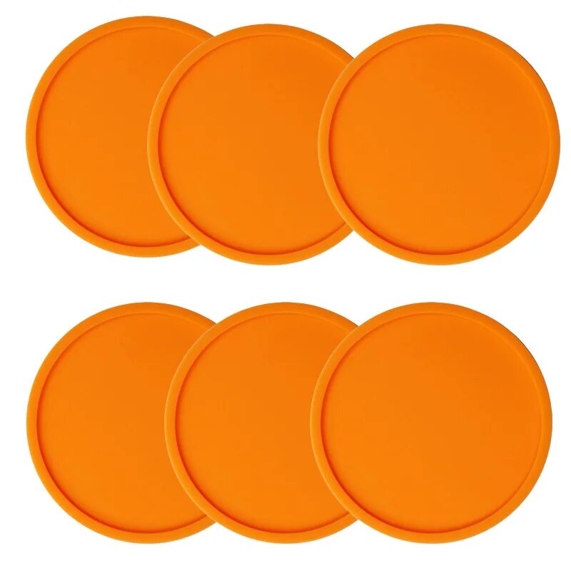 Набор из 6 силиконовых подставок для напитков Оранжевый, Orange
