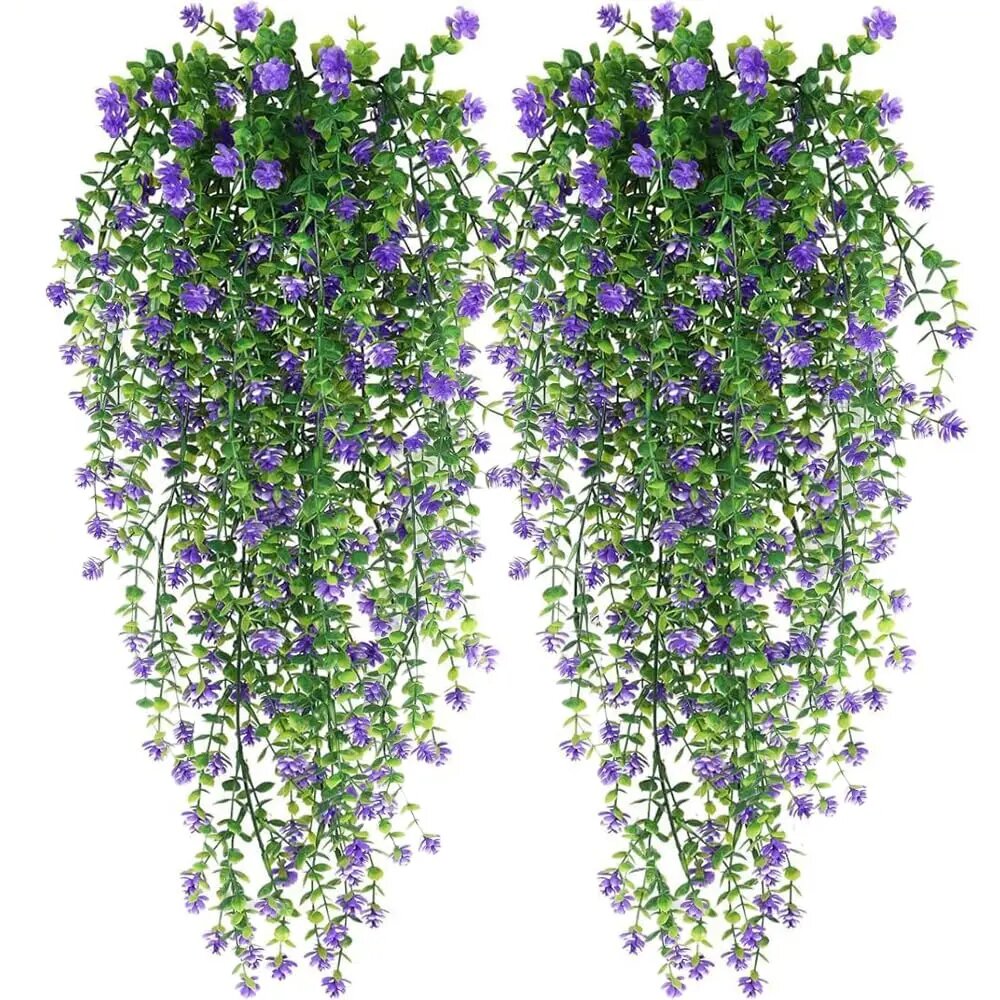 Искусственные подвесные растения для декора 2/3 шт. Фиолетовый, purple-2pcs