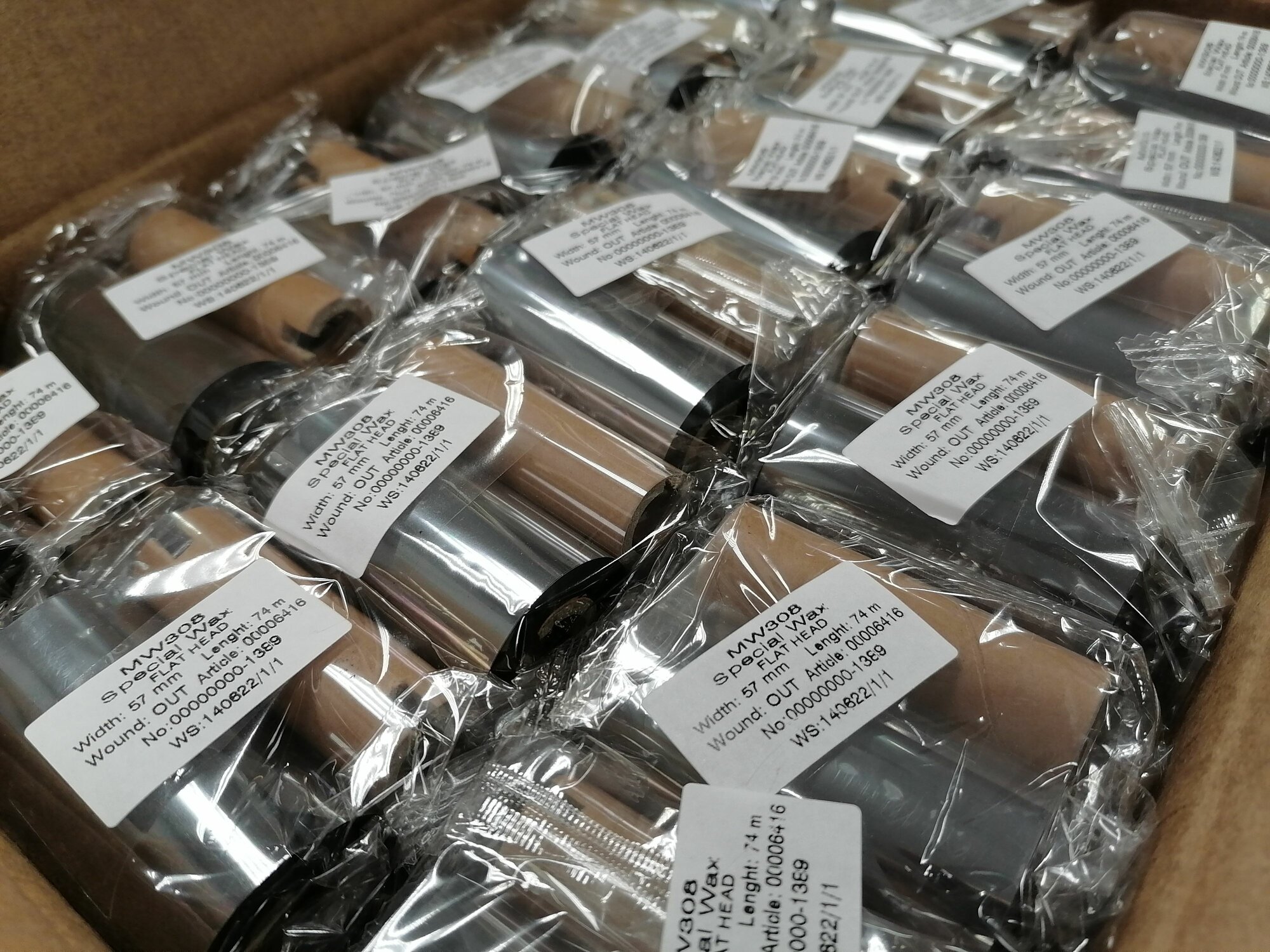 Красящая лента риббон Wax 57х74 (out x 0.5)/ 30 штук в комплекте