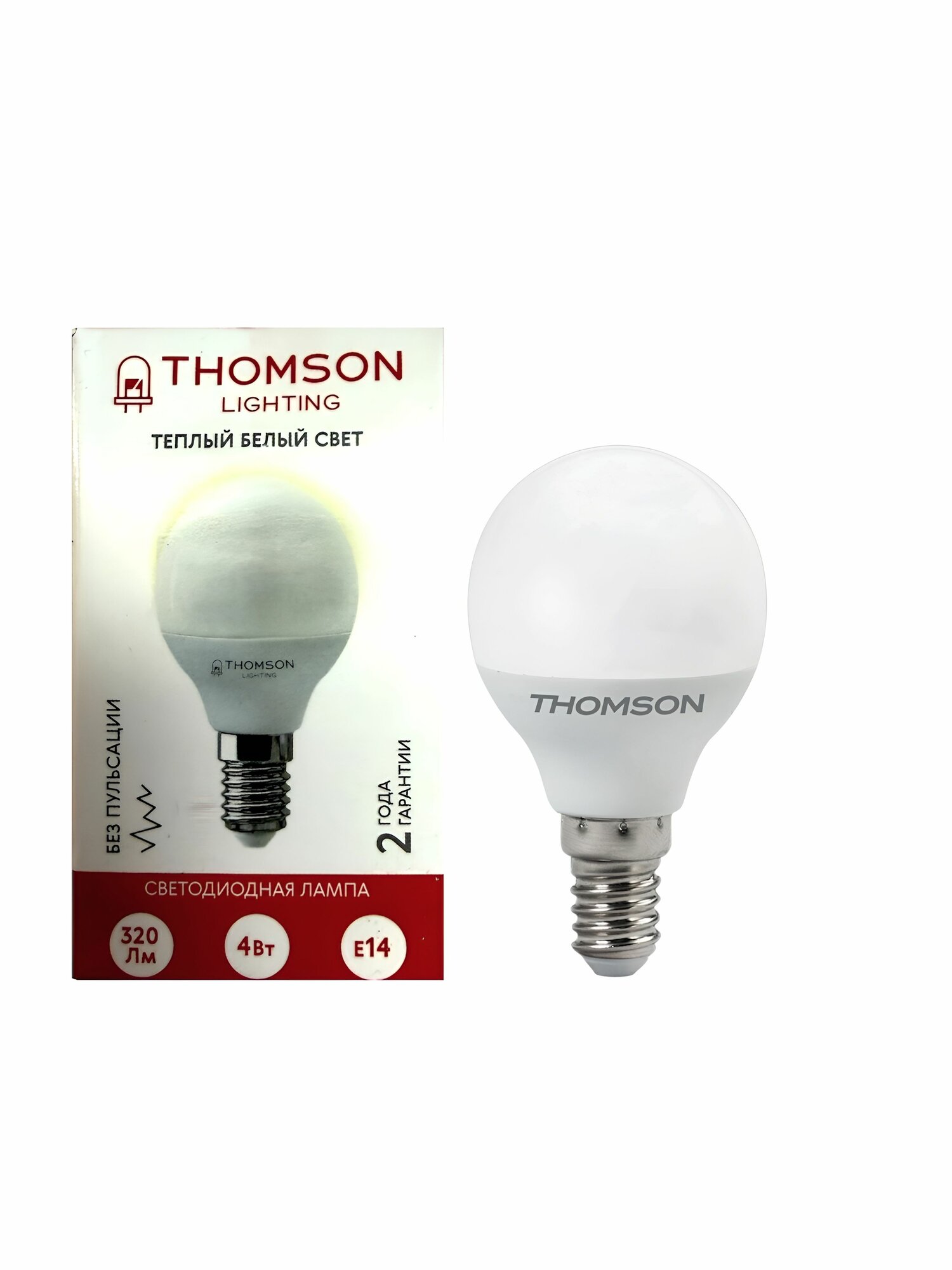 Светодиодная лампа шар THOMSON 4W E14