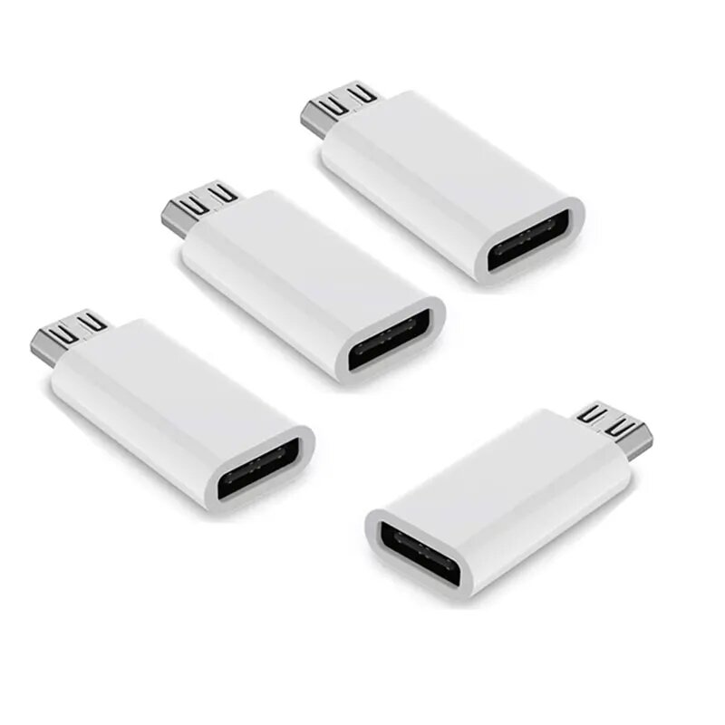 Адаптер USB C - Micro USB, белый (4 шт.)