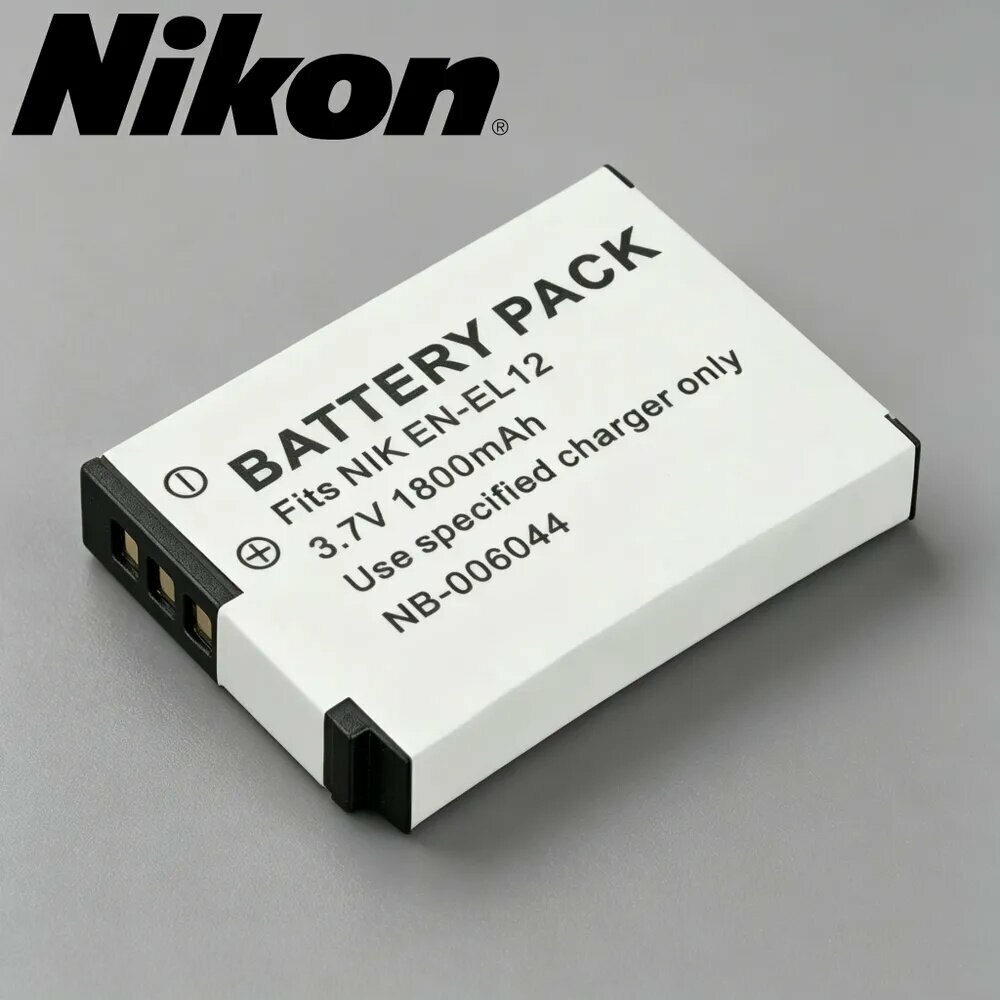 Аккумулятор EN-EL12 для камеры Nikon KeyMission 360 / COOLPIX S6150 / W300 (1800mAh)
