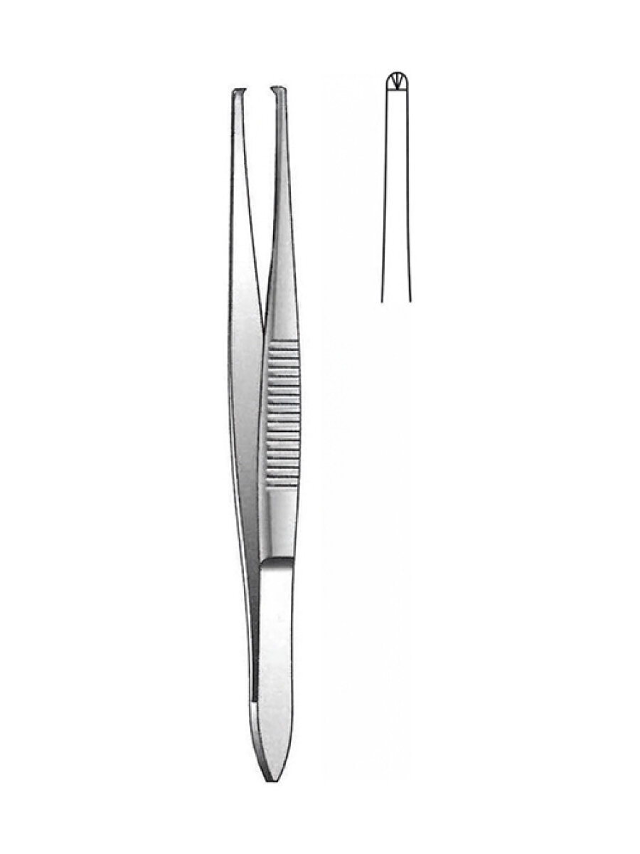 Пинцет хирургический Stille, зубцы 1:2, 15 см , Surgicon