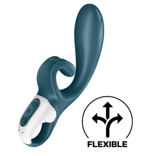 75716 Satisfyer Hug Me, синий. Вибратор-кролик с управлением со смартфона