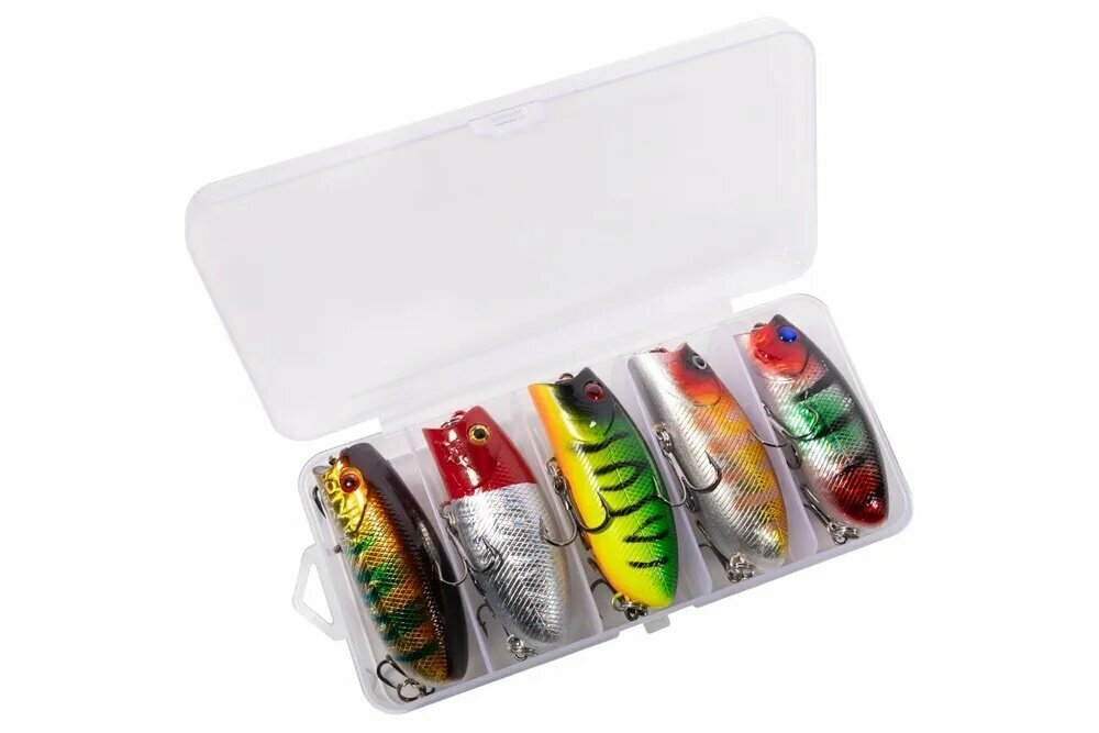 Набор воблеров 6.5 см 12 г плавающий минноу 5 шт Topwater Hard Bait для щуки окуня судака, морской и речной рыбалки