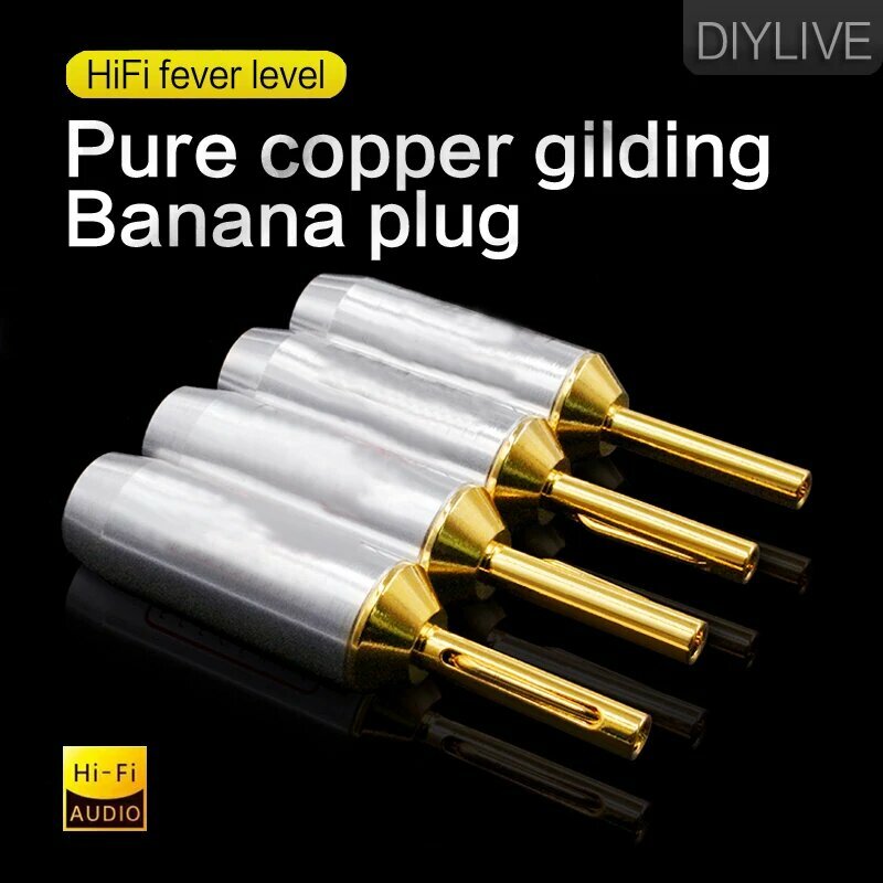 DIYLIVE Hi-Fi аудиокабель с разъемами "банан" 8 pieces