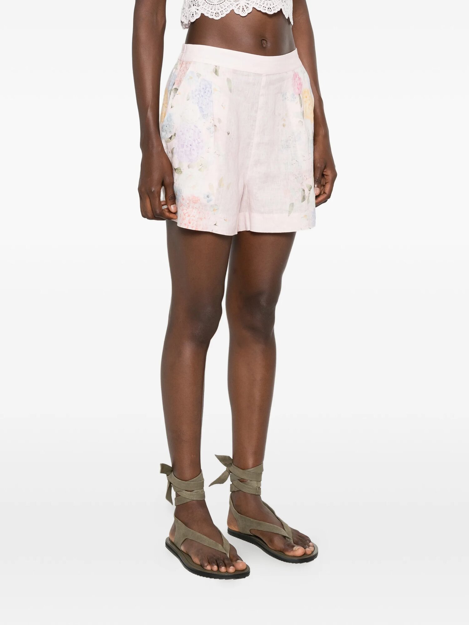 Шорты Amani floral-print linen shorts