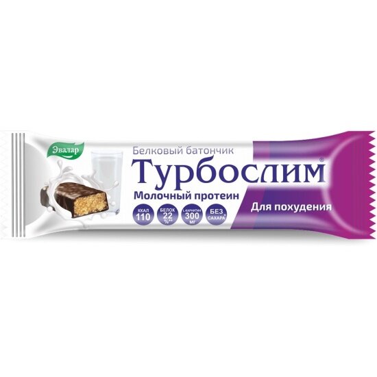 Белковый батончик Эвалар Турбослим для похудения на основе молочного белка 50 г