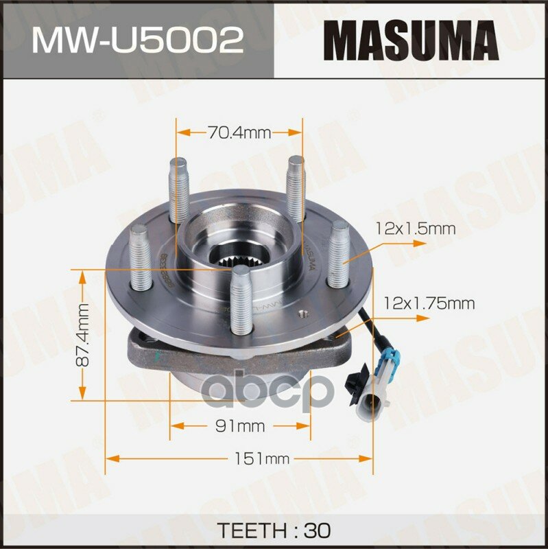 Ступичный узел передн OPEL ANTARA, CHEVROLET CAPTIVA 06- Masuma арт. MW-U5002