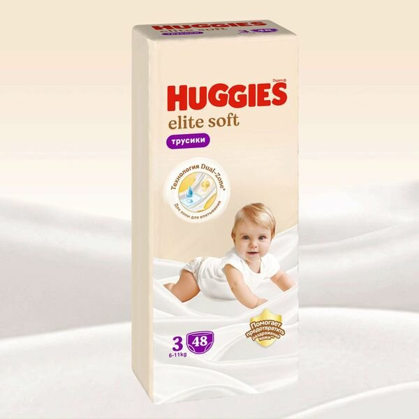 Подгузники-трусики детские одноразовые Elite Soft Huggies/Хаггис 6-11кг 48шт р.3