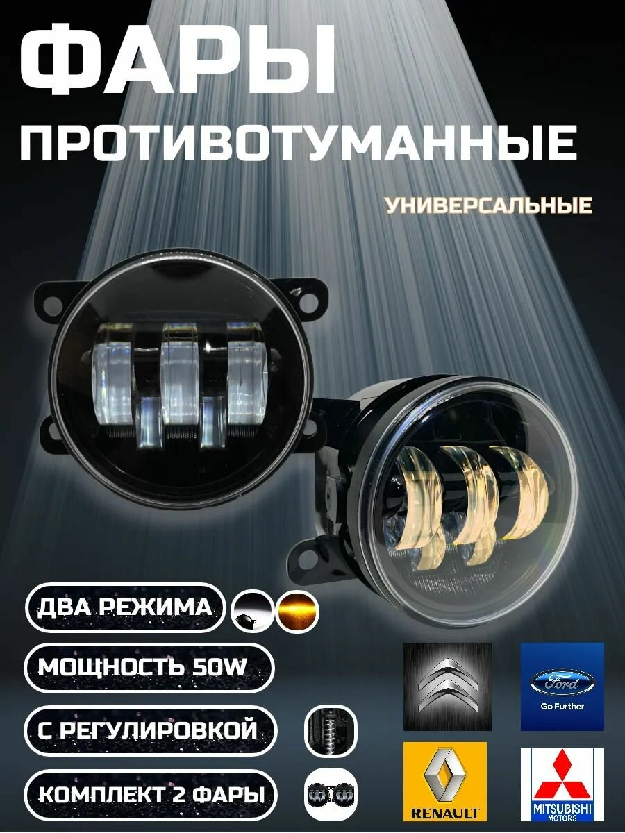 Противотуманные фары светодиодные птф Веста Гранта ФЛ Рено