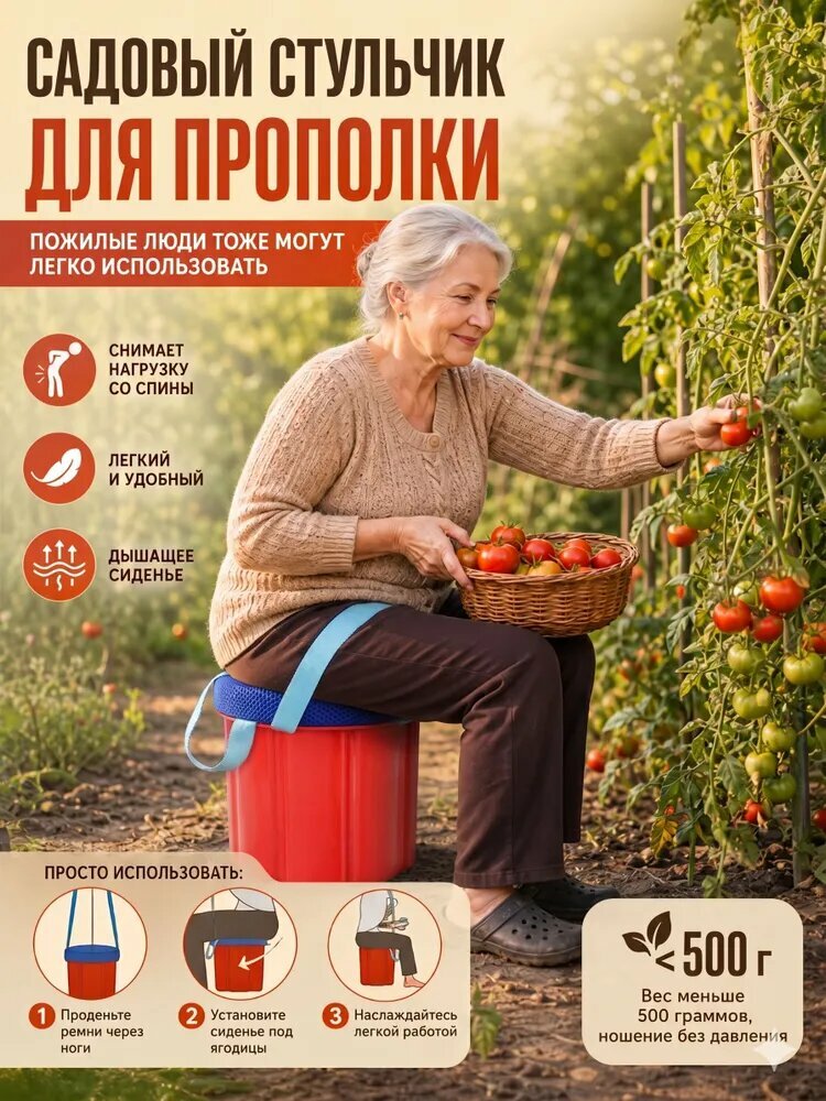 Садовый стул, ABS пластик, 24х24х18 см