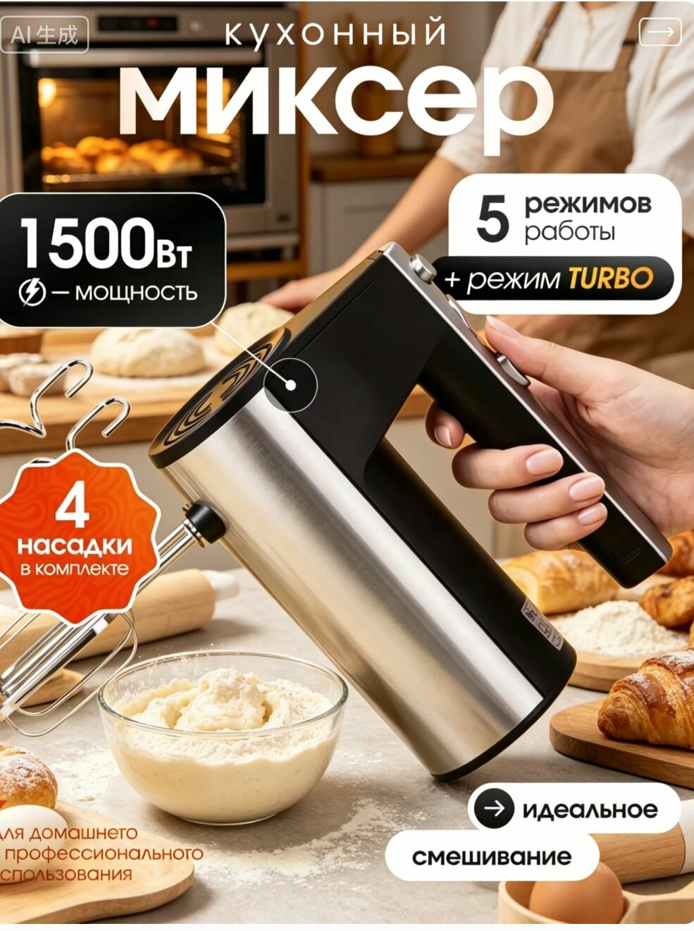 Миксер 搅拌器, 1500 Вт