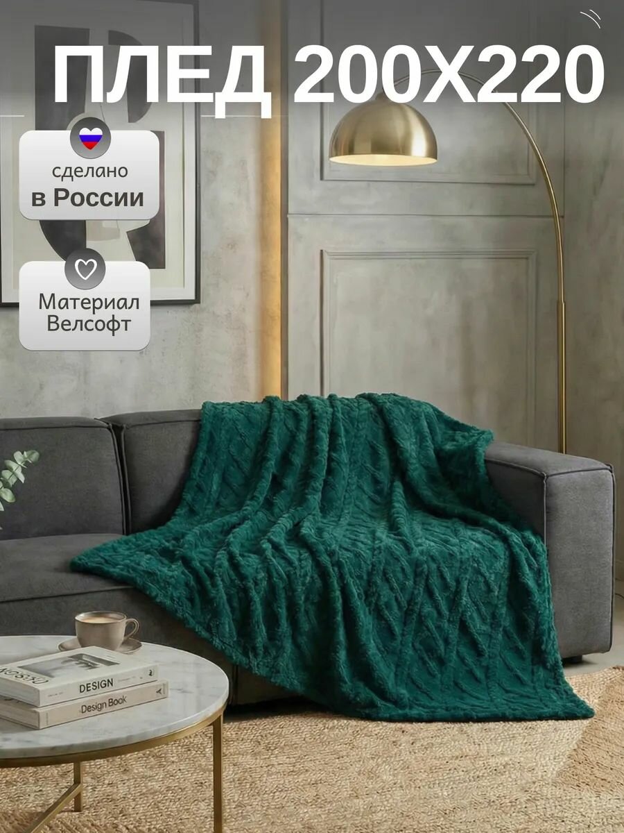 Плед 200*220 GREYLOFT плюшевый велсофт