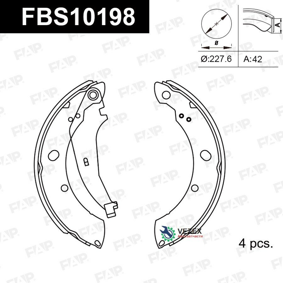 FAP FBS10198 Тормозные колодки барабанные PREMIUM FBS10198