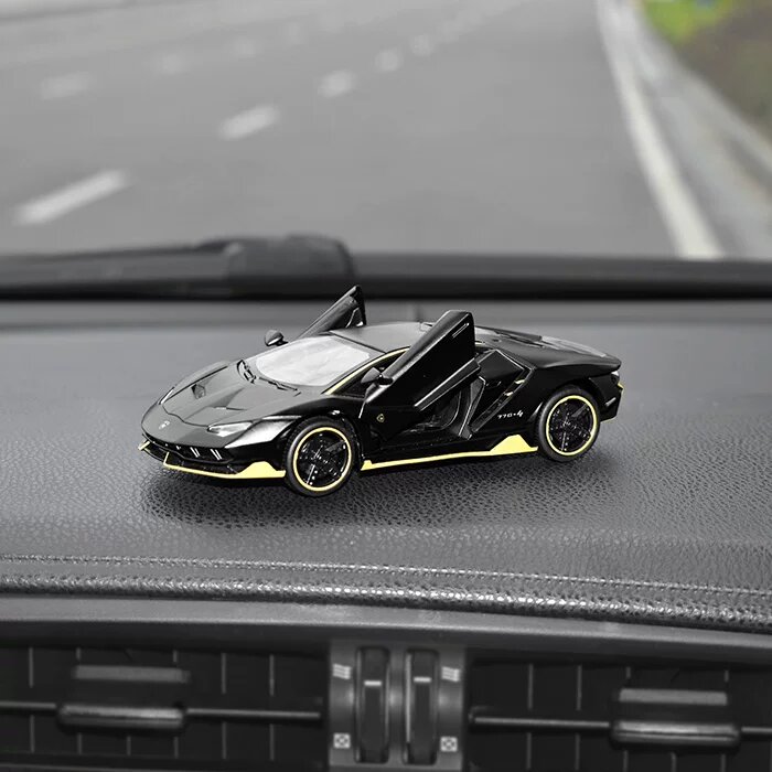 Черная модель Sound and Light Lamborghini для приборной панели с клейкой основой