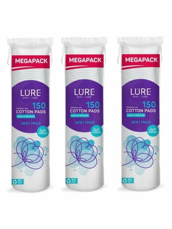 Lure Ватные диски, 150 шт в уп, 3 уп