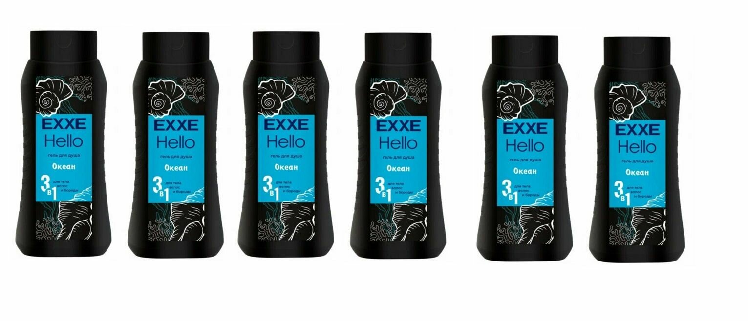 EXXE Гель для душа Океан 3в1, 400 мл, 6 шт