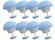 Держатель для одеяла гриб Голубой, 8Pcs-Blue