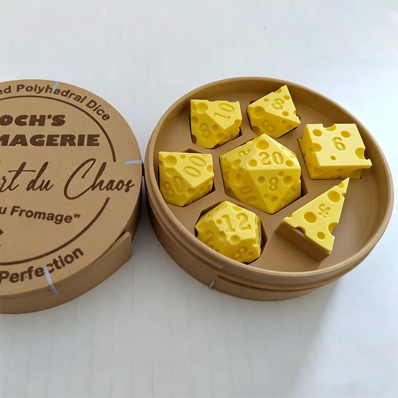 Настольные кубики для игр "Сыр", набор D4 D20 7 dices--with boxs
