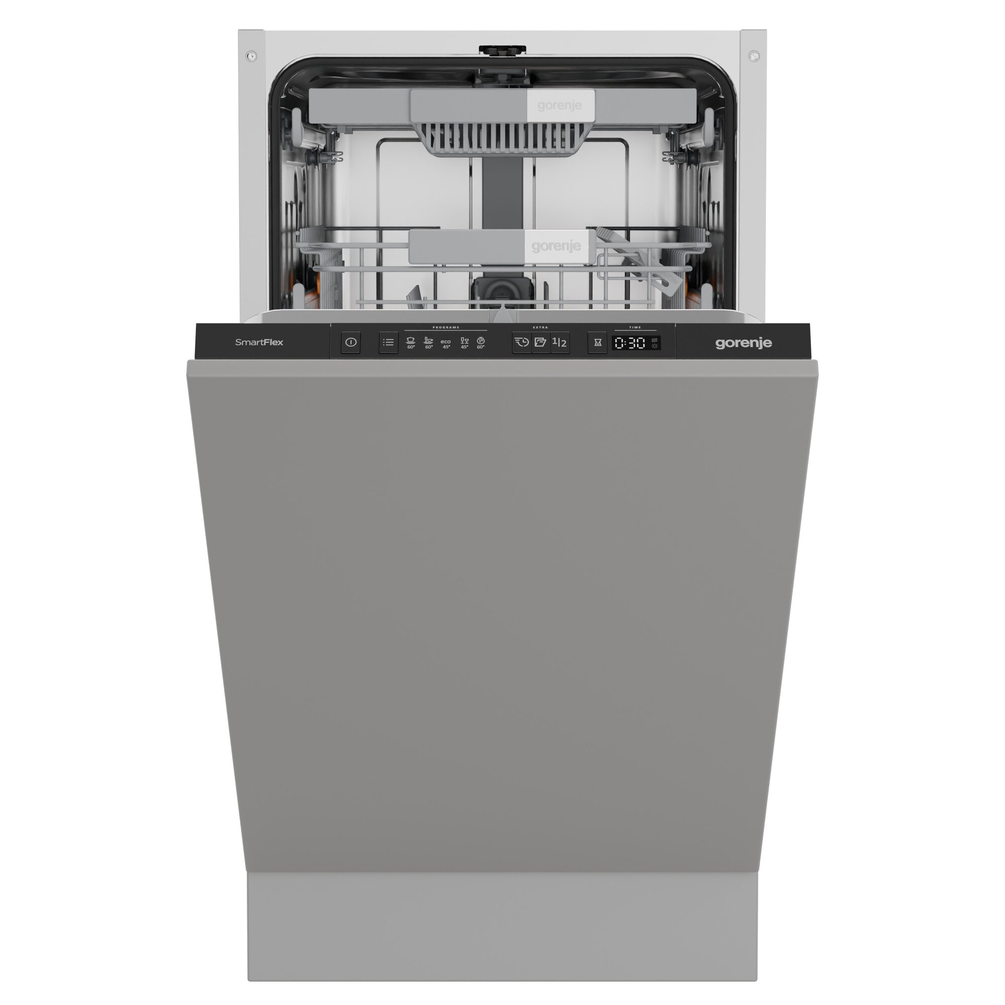 Посудомоечная машина встраиваемая Gorenje GV573C15, узкая, 10 комплектов, 45 см, 3 корзины, автооткрывание двери, быстрая мойка, защита от протечек, A+++