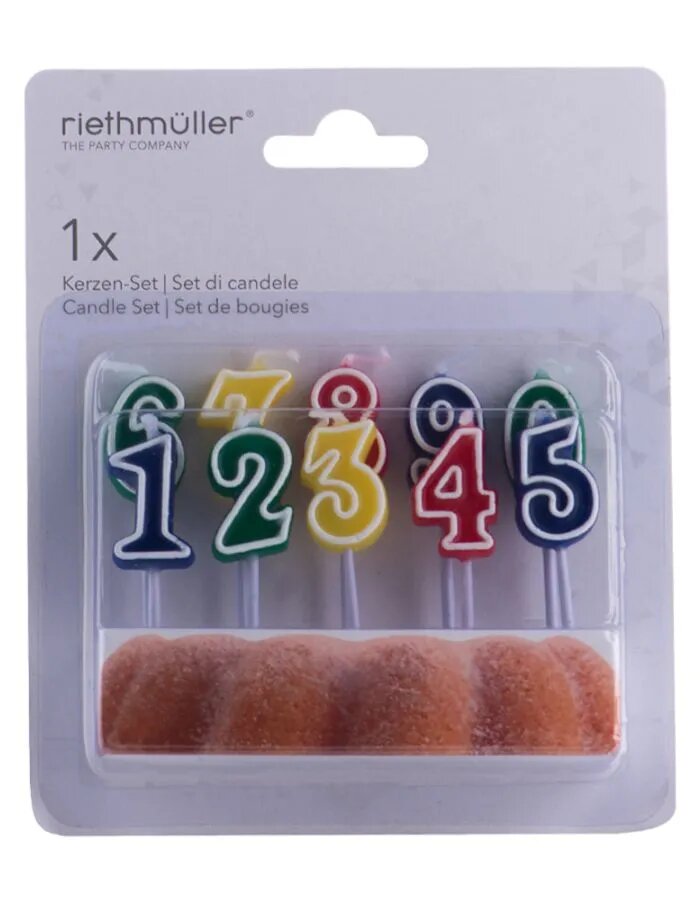 Свечи цифры Riethmueller набор 0-9, Германия