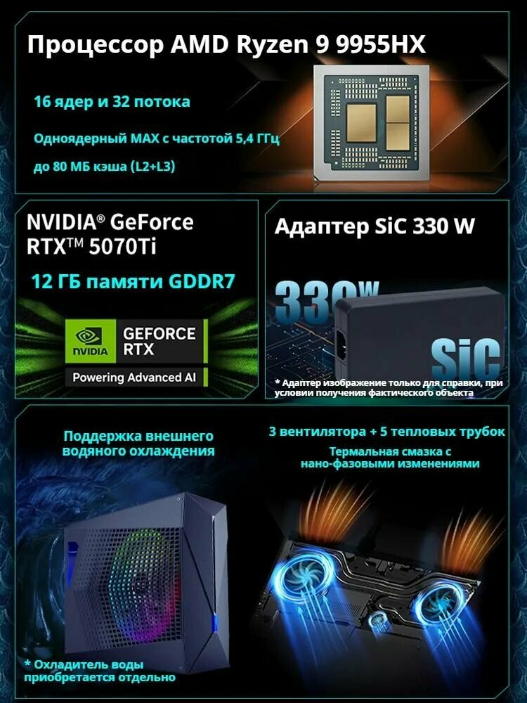 Игровой ноутбук MECHREVO CangLong 16Ultra, R9-9955HX, RTX5070Ti, 16ГБ/1ТБ, Русская раскладка — фото 1