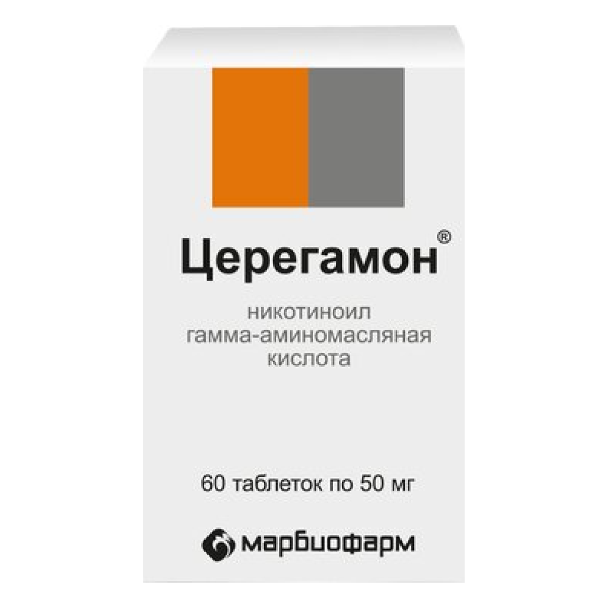 Церегамон таблетки 50 мг, 60 шт.