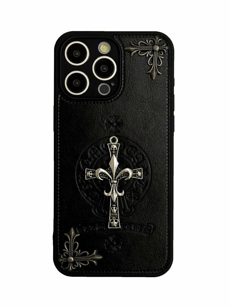 Чехол для iPhone 14 с Скриншоты Chrome Hearts/Крест/Кожаные материалы