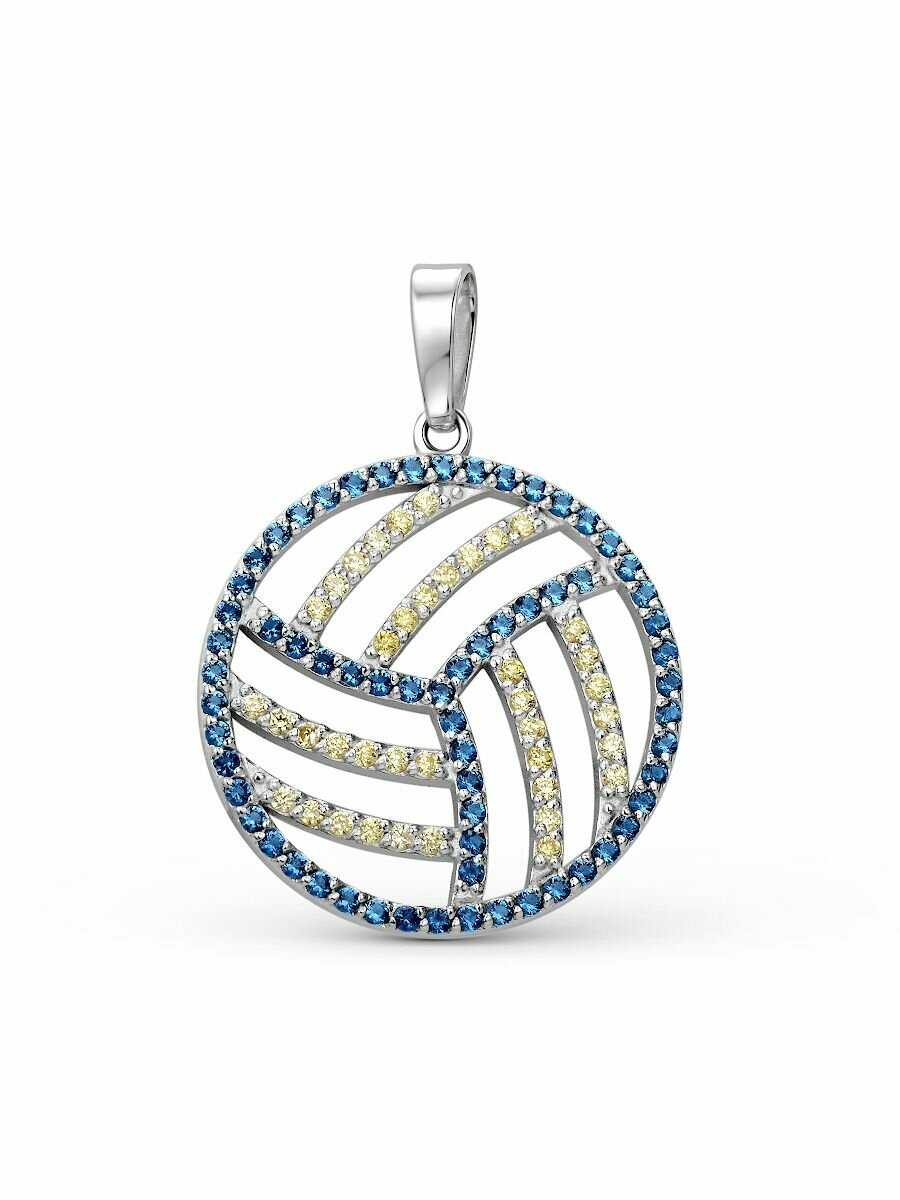 Подвеска MSJewellery, серебро, 925 проба, родирование, фианит, серебристый — фото 1