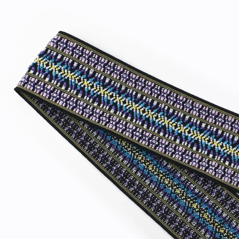 Meetee Эластичная жаккардовая лента 50 мм 2/3/5 м Темно-синий, 04-50mm, 2Meters