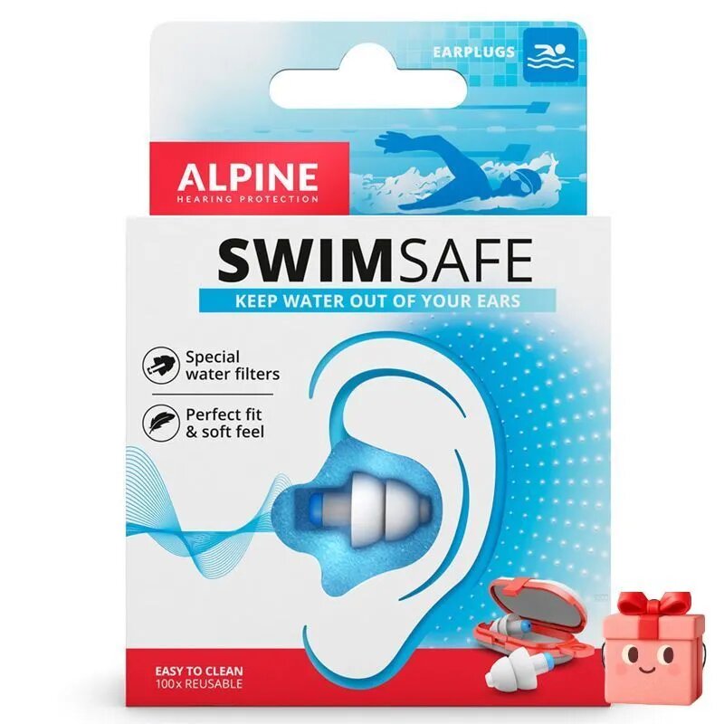 Профессиональные водонепроницаемые беруши Alpine Swimsafe (взрослый размер), силиконовые беруши