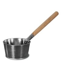 Ковш банный 1,5 л с длинной деревянной ручкой, нержавеющая сталь, для бани и сауны