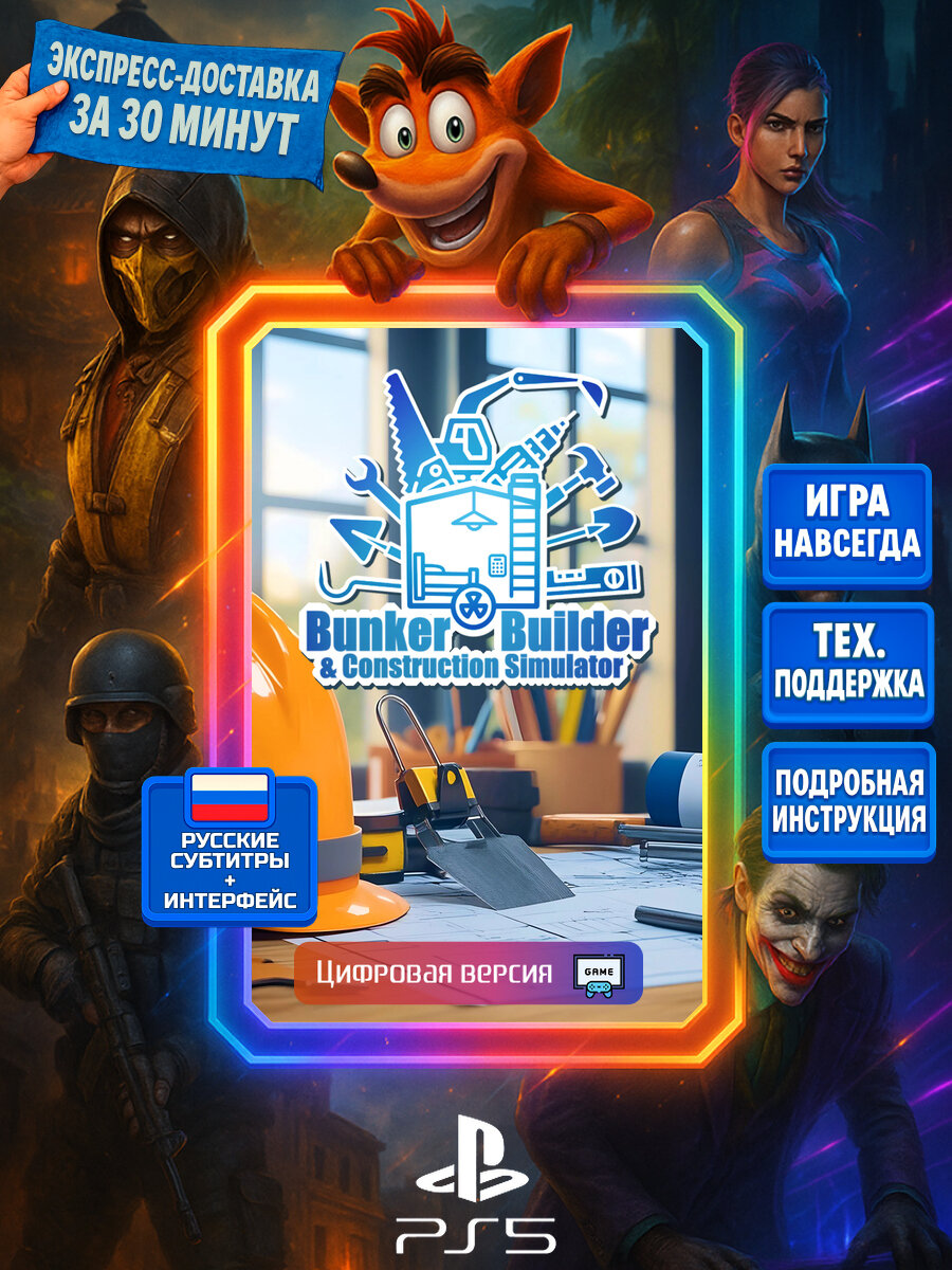 Bunker Builder & Construction Simulator PS5 | Моментальная доставка | Русские субтитры и интерфейс | Симуляторы