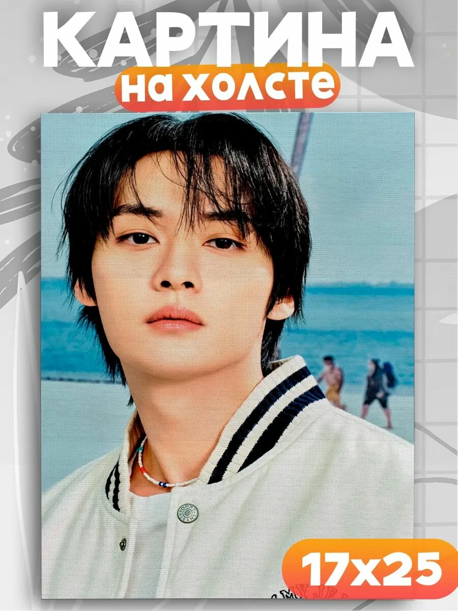 Картина на стену Ли Минхо Stray kids кпоп, на подрамнике, 1шт, 25х17 размер.