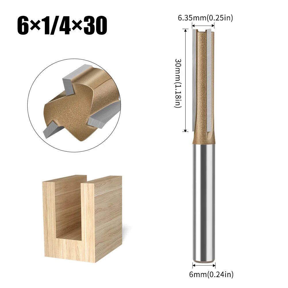 Фреза концевая 6x1/4x30 мм, трехгранная, 05