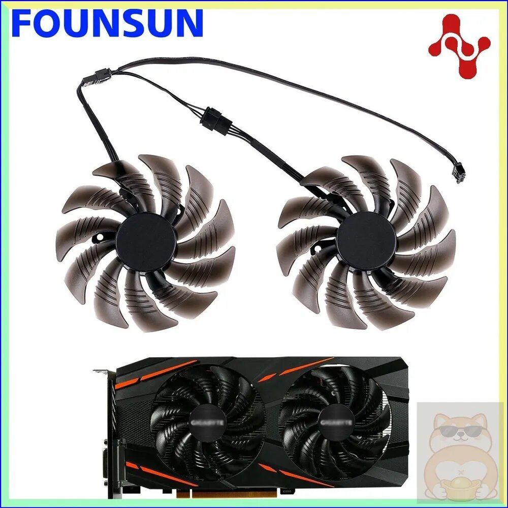 Вентилятор для видеокарты PLD09210S12HH, 88 мм, 4 pin, кулер для Gigabyte GTX 1050 1060 1070 960 RX 470 480 570 580